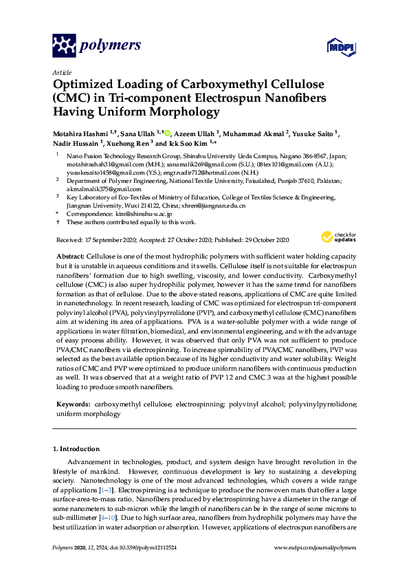 (PDF) Optimized Loading of Carboxymethyl Cellulose (CMC) in Tri ...
