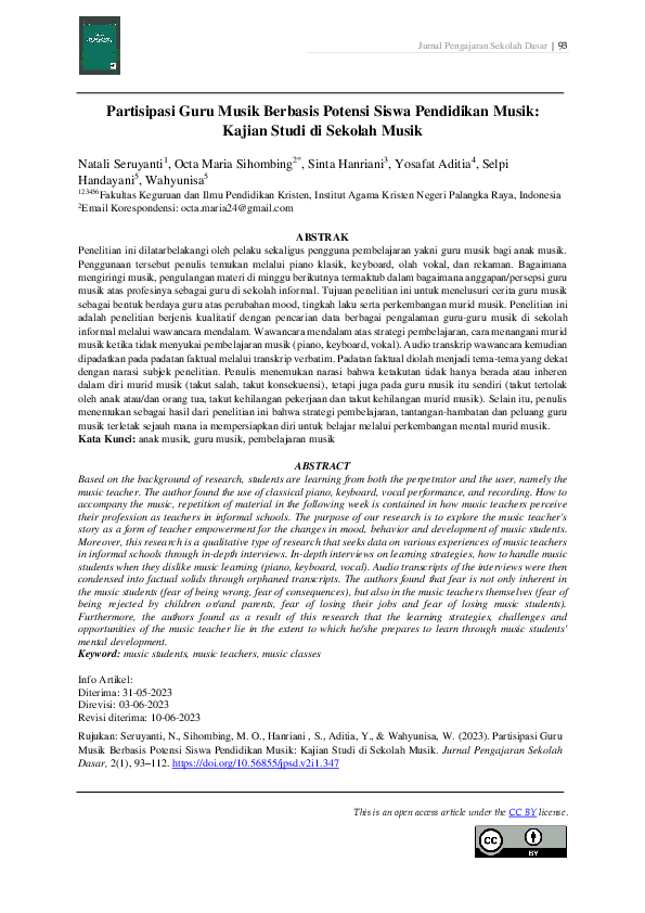 (PDF) Partisipasi Guru Musik Berbasis Potensi Siswa Pendidikan Musik ...