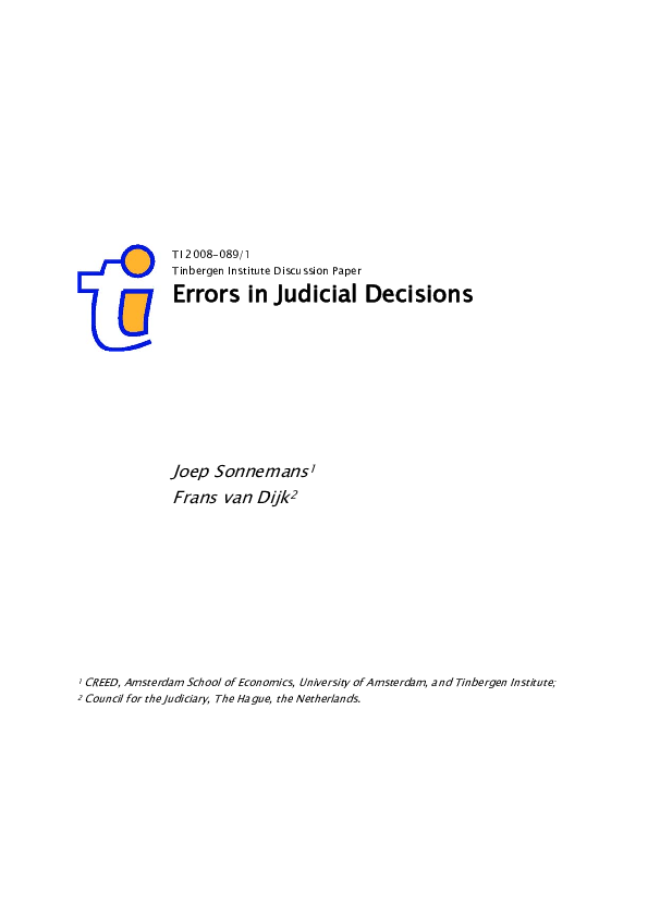 (PDF) Errors in Judicial Decisions