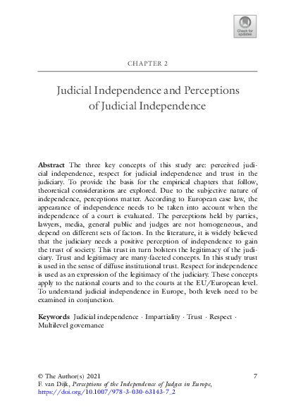 (PDF) Judicial Independence and Perceptions of Judicial Independence