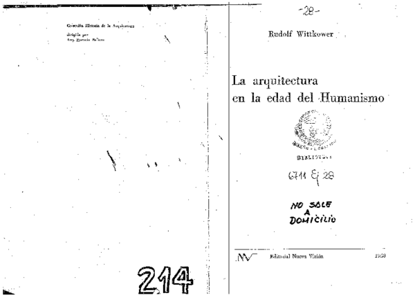 (PDF) Rudolf wittkower la arquitectura en la edad del humanismo