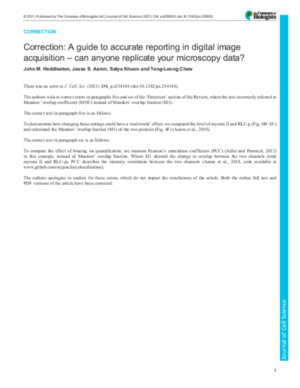 (PDF) Correction: A guide to accurate reporting in digital image ...