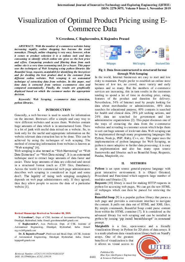 (PDF) Visualization of Optimal Product Pricing using E-Commerce Data