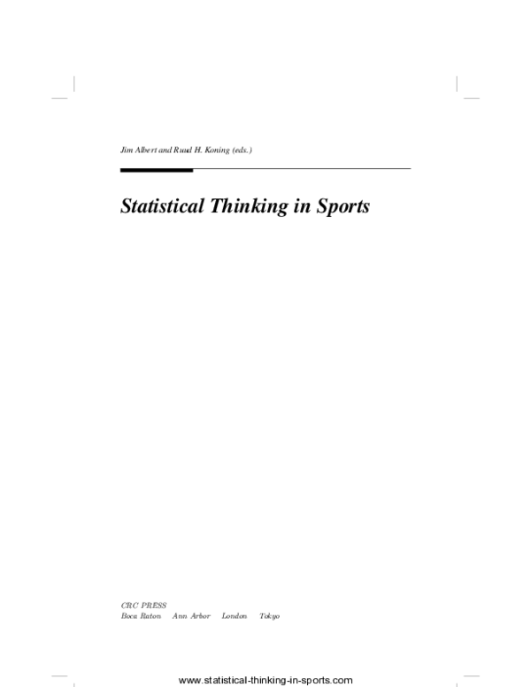 (PDF) Statistical Thinking in Sports