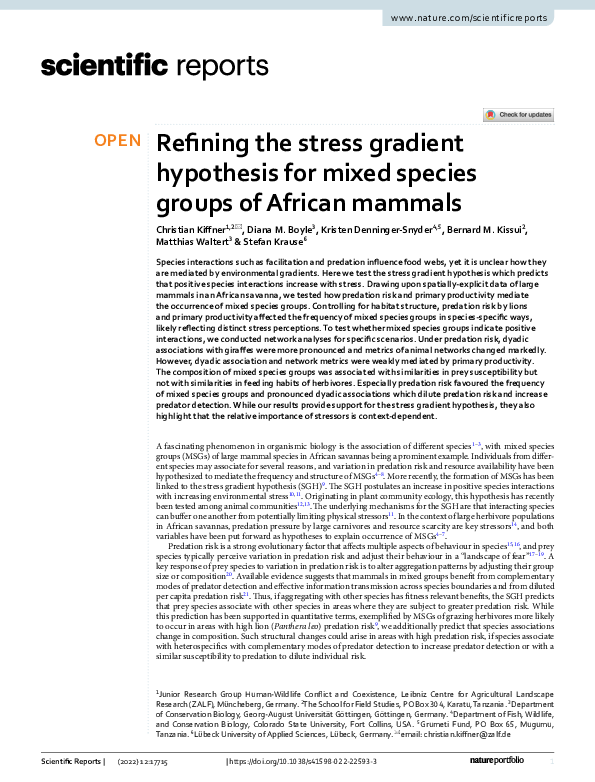 (PDF) Refining the stress gradient hypothesis for mixed species groups ...