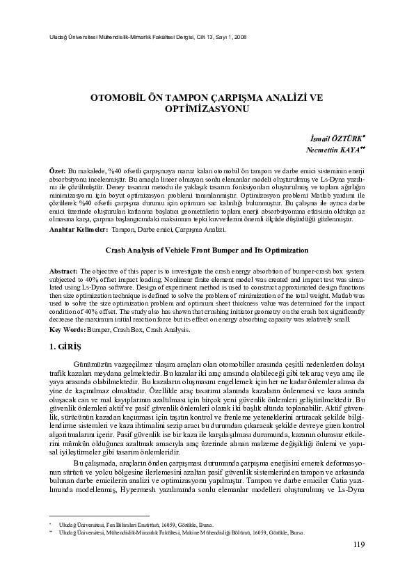 (PDF) Crash Analysis of Vehicle Front Bumper and Its Optimization