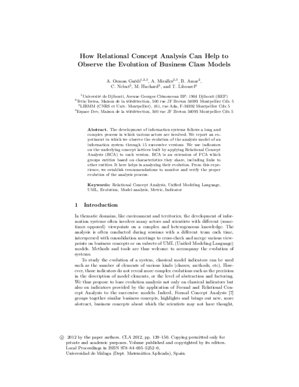 (PDF) How relational concept analysis can help to observe the evolution of business class models ...