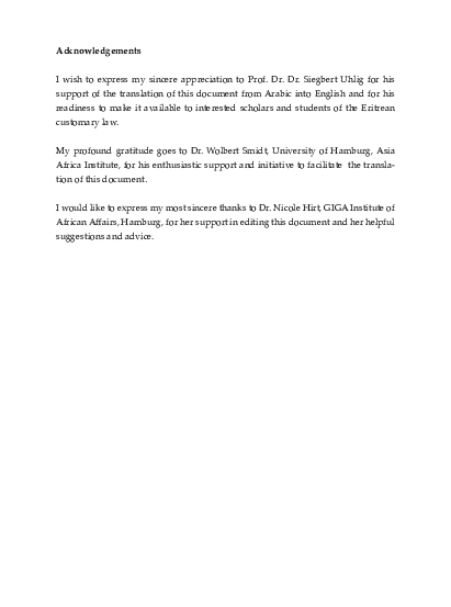 (PDF) The customary law of the Akele Guzai Muslims [the Saho]