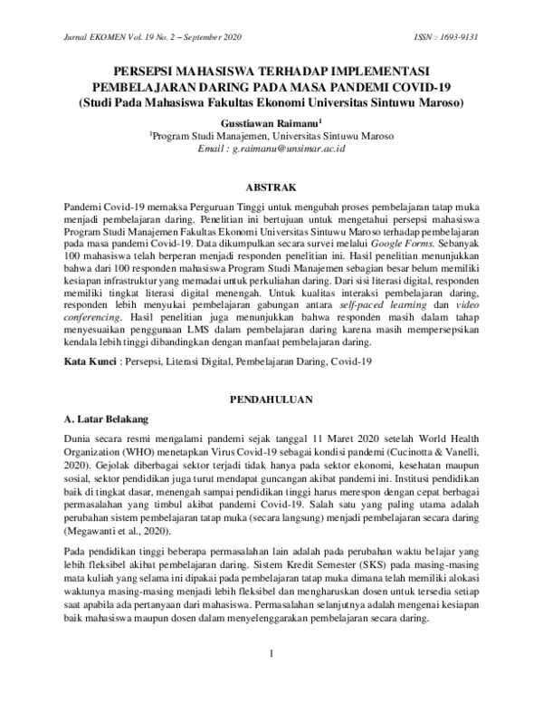 (PDF) Persepsi Mahasiswa Terhadap Implementasi (1)