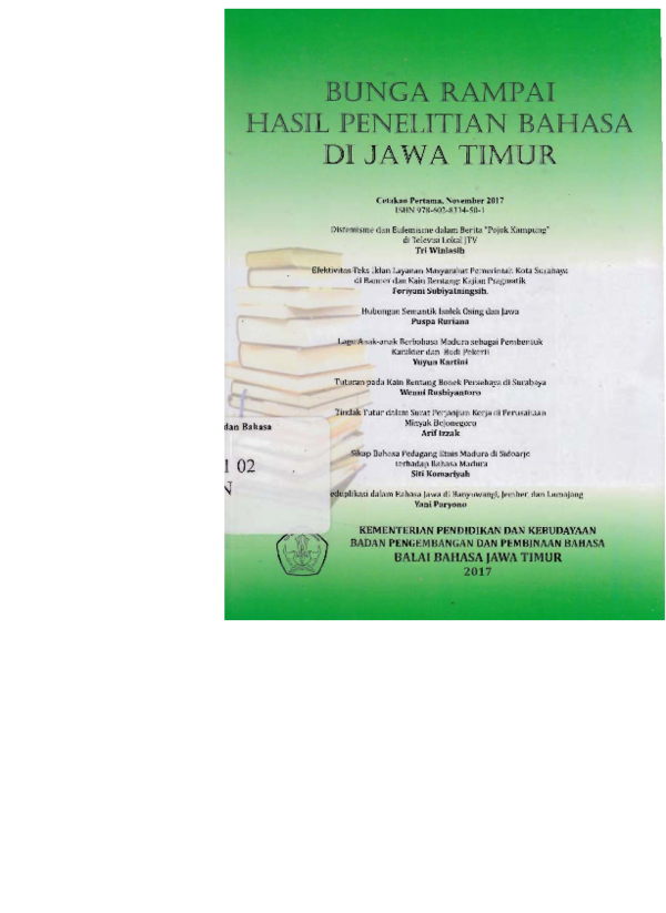 (PDF) Bunga rampai hasil penelitian bahasa di Jawa Timur