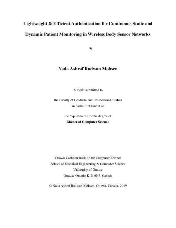 (PDF) Lightweight & Efficient Authentication for Continuous Static and Dynamic Patient ...