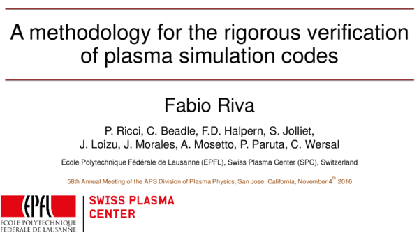 (PDF) A methodology for the rigorous verification of plasma simulation codes