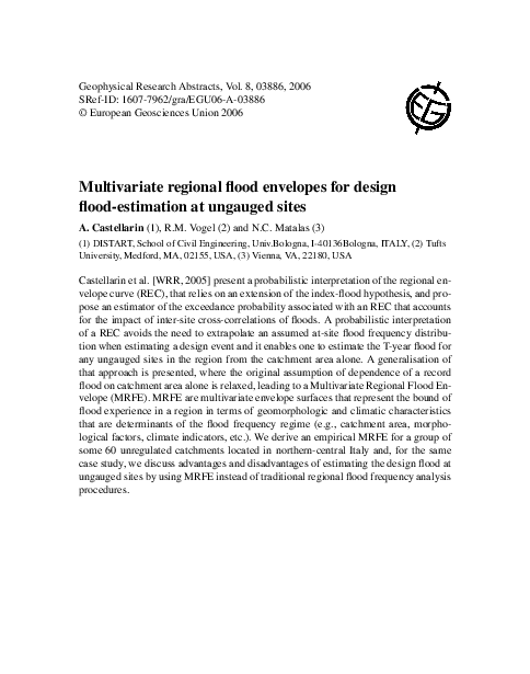 (PDF) Multivariate regional flood envelopes for design flood-estimation ...