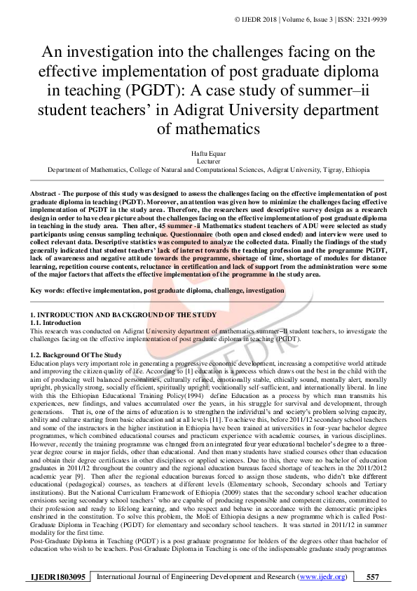 (PDF) An investigation into the challenges facing on the effective ...