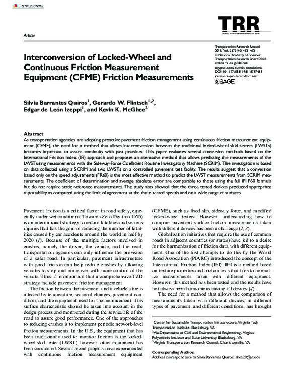 (PDF) Interconversion of Locked-Wheel and Continuous Friction ...