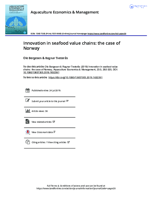 (PDF) Innovation in seafood value chains: the case of Norway