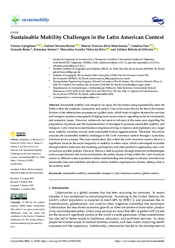 (PDF) Sustainable Mobility Challenges in the Latin American Context