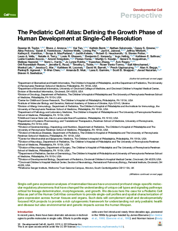 (PDF) The Pediatric Cell Atlas: Defining the Growth Phase of Human ...