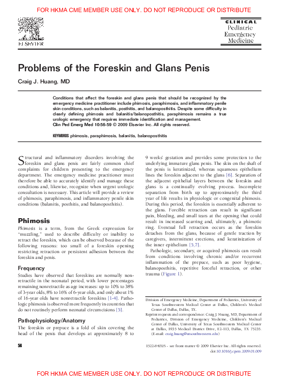 (PDF) Problems of the Foreskin and Glans Penis