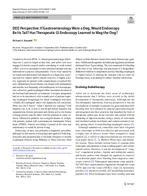 (PDF) DDS Perspective: If Gastroenterology Were a Dog, Would Endoscopy ...