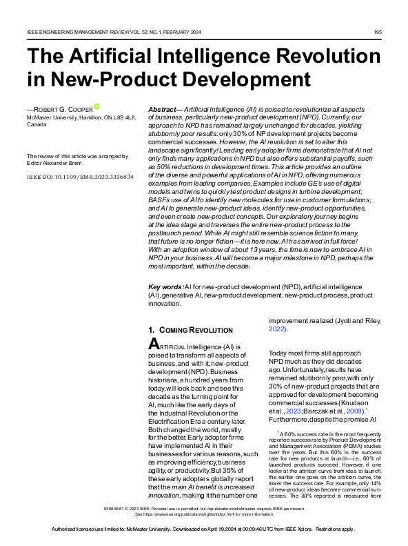 (PDF) The Artificial Intelligence Revolution in New Product Development