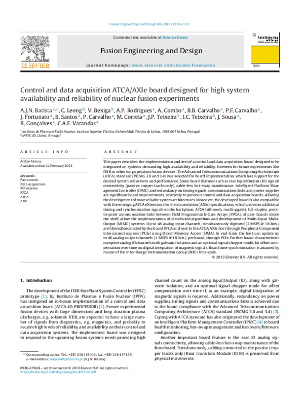 (PDF) Control and data acquisition ATCA/AXIe board designed for high ...