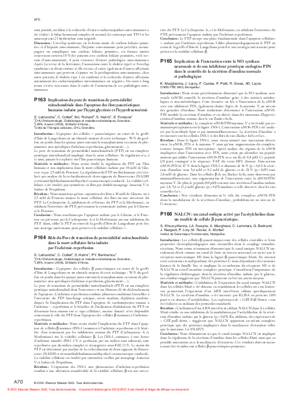 (PDF) P164 Rôle du Pore de transition de perméabilité mitochondriale ...