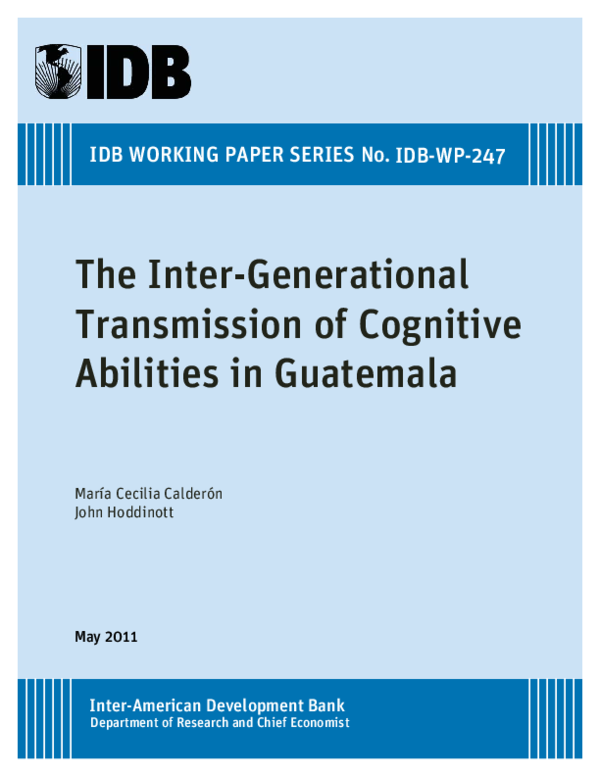 (PDF) The Intergenerational Transmission of Cognitive and Non-Cognitive ...