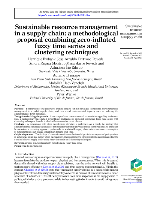 (PDF) Sustainable resource management in a supply chain: a methodological proposal combining ...