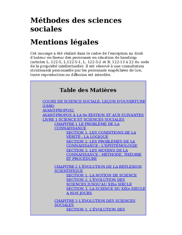 (PDF) Methodes des sciences sociales