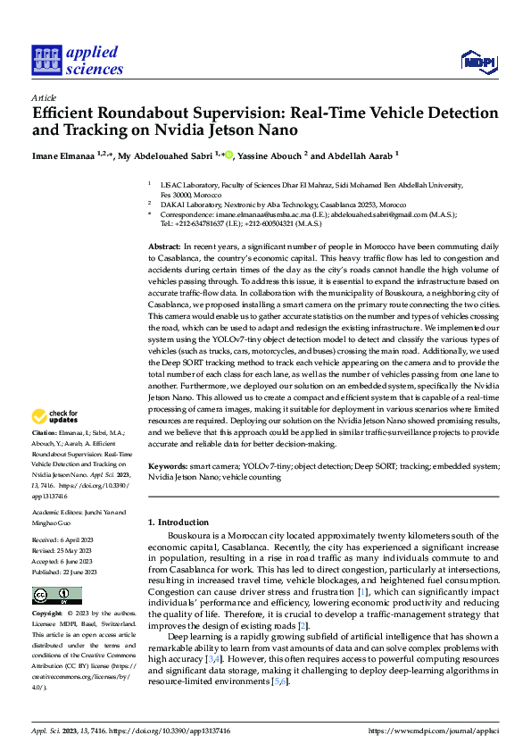 (PDF) Efficient Roundabout Supervision: Real-Time Vehicle Detection and Tracking on Nvidia ...