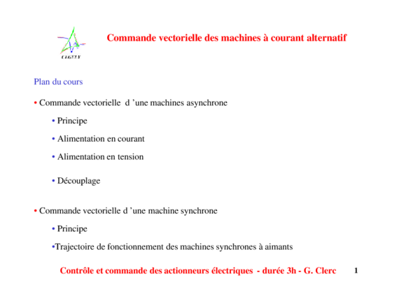 (PDF) Commande vectorielle des machines a courant alternatif