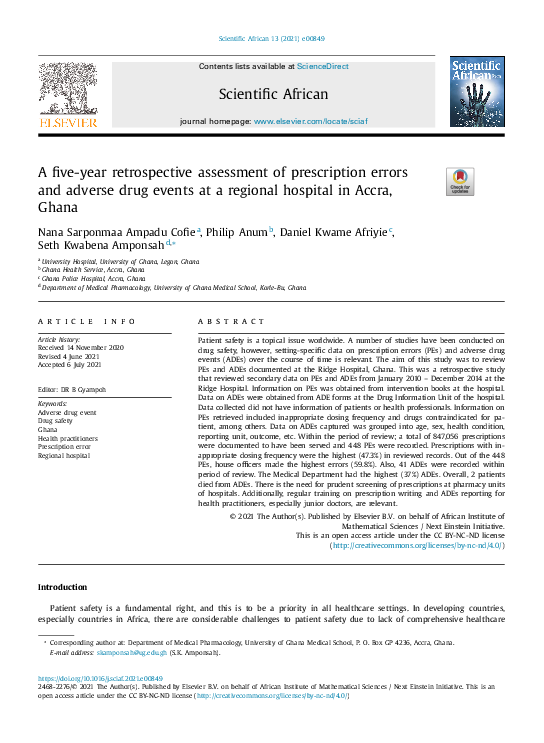 (PDF) A five-year retrospective assessment of prescription errors and ...
