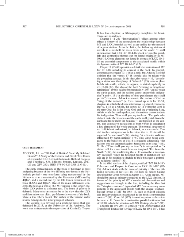 (PDF) Arie Van Der Kooij's positive book review of my published ...