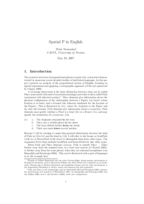 (PDF) Spatial P in English