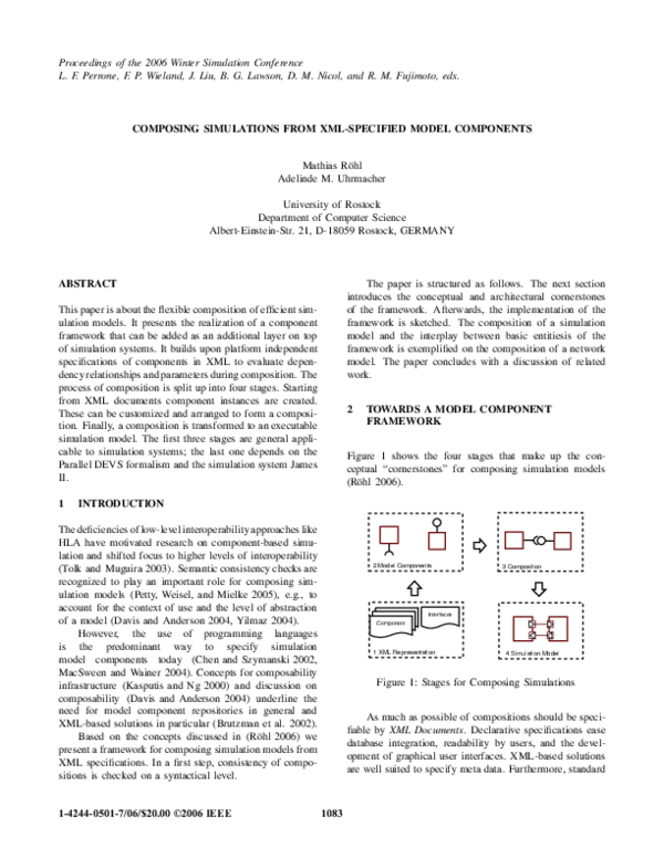(PDF) Composing Simulations from XML-Specified Model Components