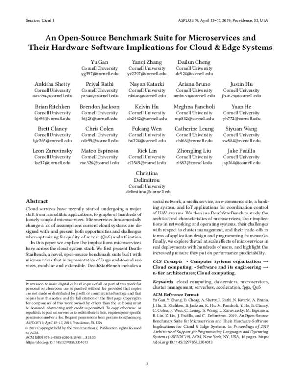 (PDF) An Open-Source Benchmark Suite for Microservices and Their ...