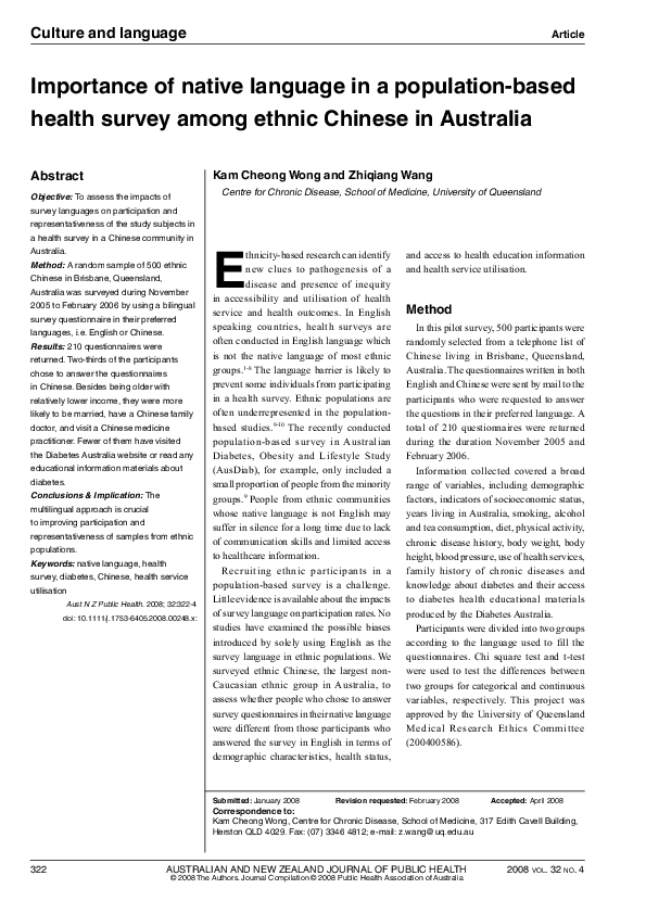 (PDF) Importance of native language in a population‐based health survey ...