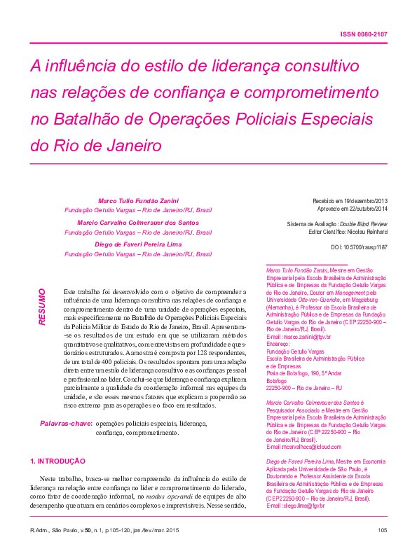 (PDF) The influence of a consultative leadership style in the trust and ...