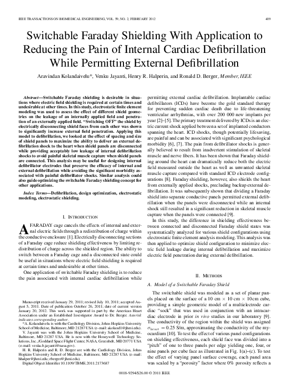 (PDF) Switchable Faraday Shielding With Application to Reducing the ...