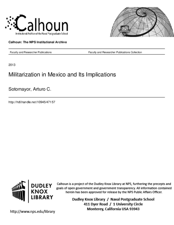 (PDF) Militarization in Mexico and Its Implications