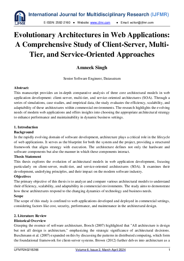 (PDF) Evolutionary Architectures in Web Applications: A Comprehensive Study of Client-Server ...