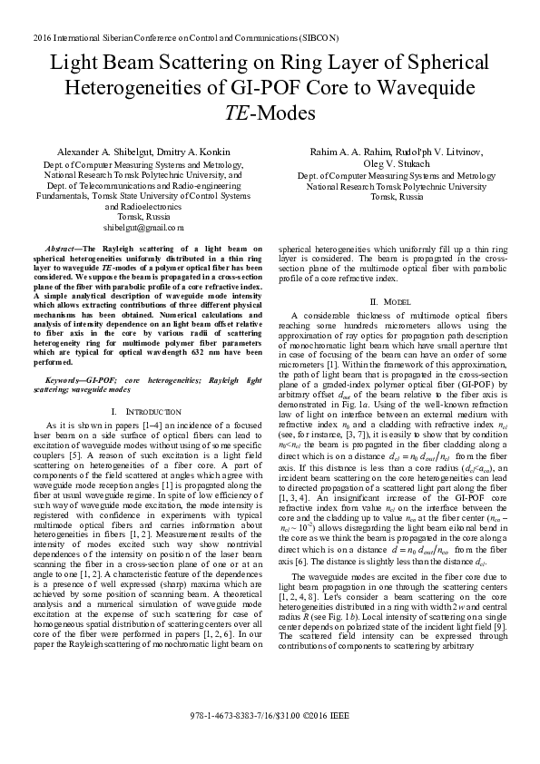 (PDF) Light beam scattering on ring layer of spherical heterogeneities ...