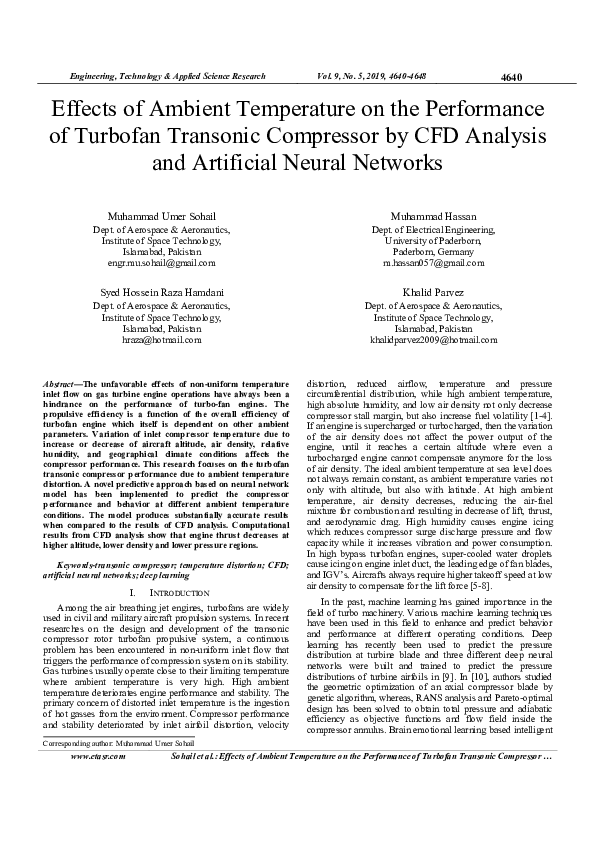 (PDF) Effects of Ambient Temperature on the Performance of Turbofan Transonic Compressor by CFD ...
