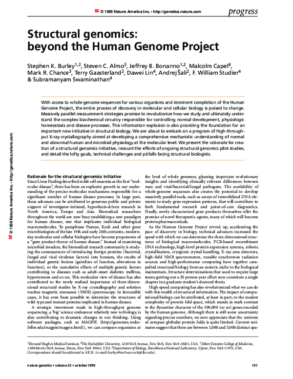 (PDF) Structural genomics: beyond the Human Genome Project