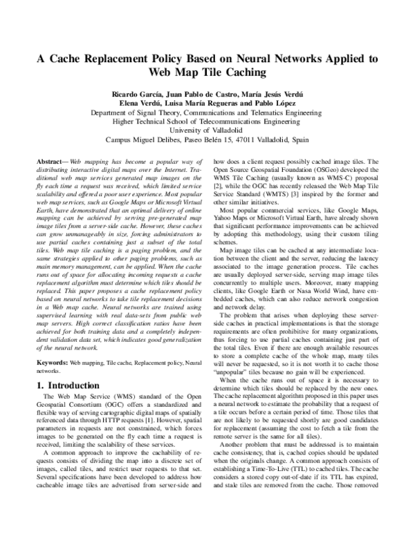 (PDF) A Cache Replacement Policy Based on Neural Networks Applied to Web Map Tile Caching