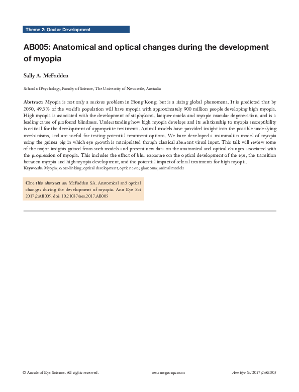 (PDF) AB005: Anatomical and optical changes during the development of ...