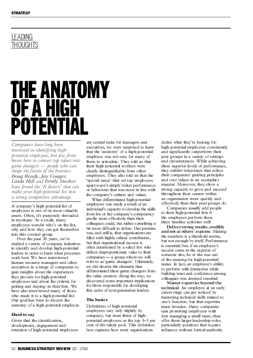 (PDF) The Anatomy of a High Potential