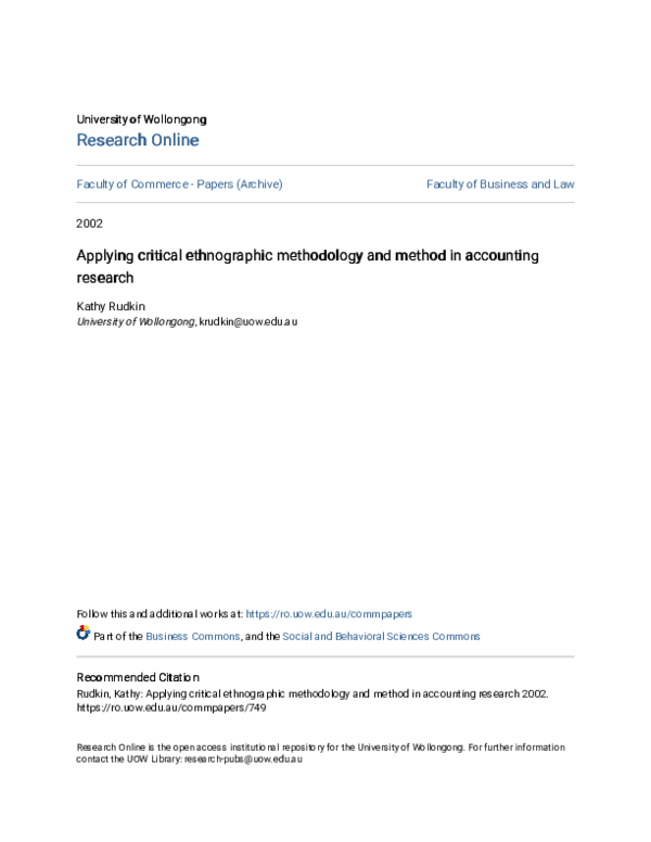 (PDF) [PDF]Applying critical ethnographic methodology and method in