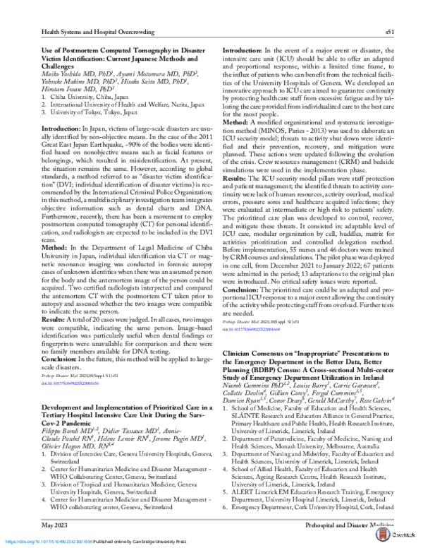(PDF) Use of post-mortem computed tomography in Disaster Victim ...